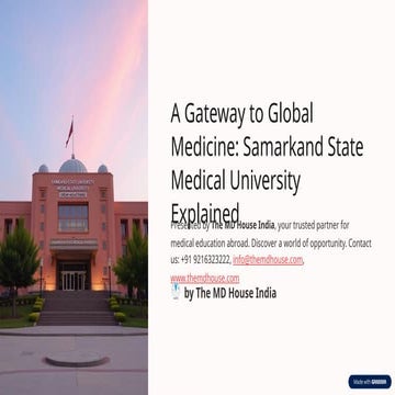 A Gateway to Global Medicine: Samarkand State Medical University ...