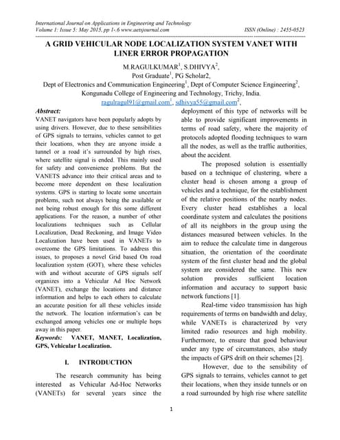 Modified Congestion Re Routing Scheme Using Centralized Road Side Unit