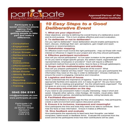 A Guide To A Good Deliberative Event | PDF