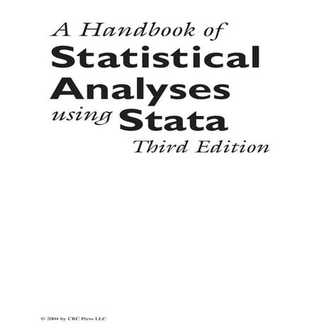 A Handbook Of Statistical Analyses Using Stata 3rd Edition Pdf