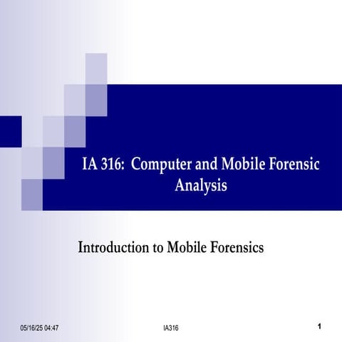 Computer and Mobile Forensic Analysis | PPT