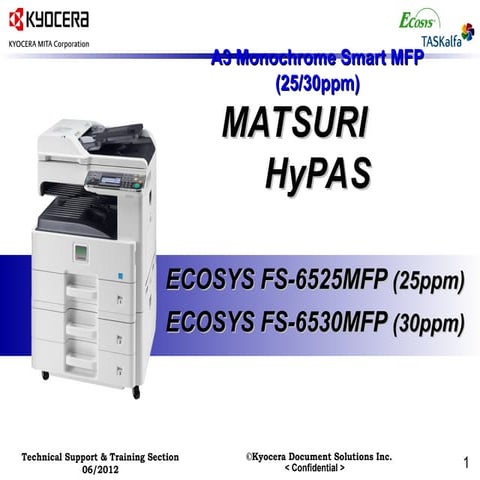 Kyocera Ecosys 6525 matsuri training manual | PPT