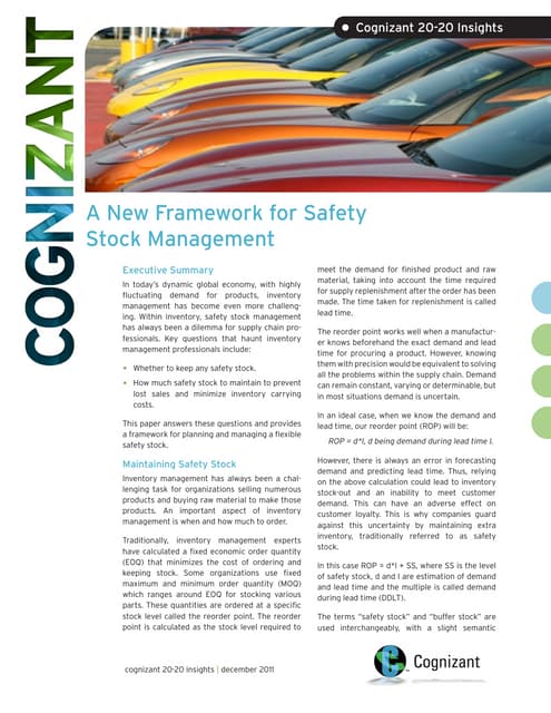 Safety stock.pptx Material management notes | PPTX