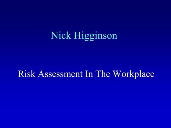 Powerpoint Risk Assessment | PPTX | Medical Tests | Medical Health