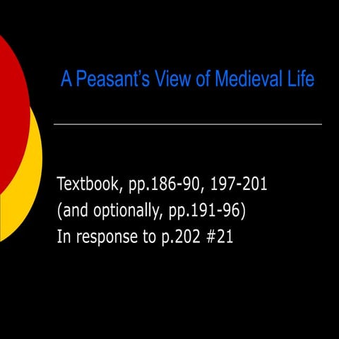 A Peasant’S View Of Medieval Life | PPT