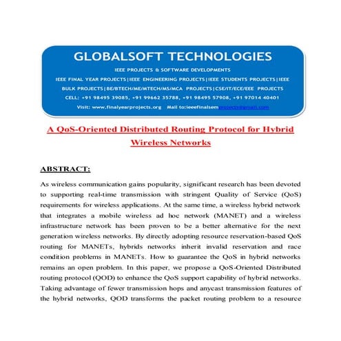 2014 IEEE DOTNET MOBILE COMPUTING PROJECT A qos-oriented-distributed-routing-protocol-for-hybrid ...