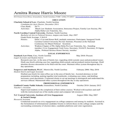 A. Renee Moore Resume | PDF