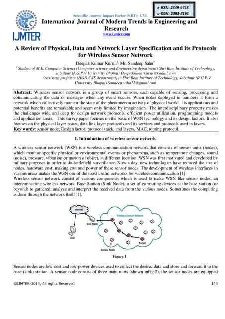 WSN network architecture -Sensor Network Scenarios & Transceiver Design ...