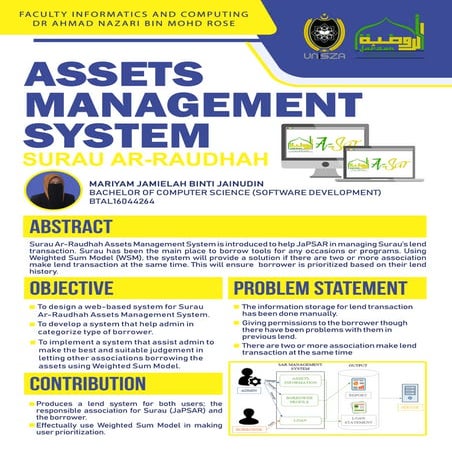 Surau Ar-Raudhah Assets Management System | PDF
