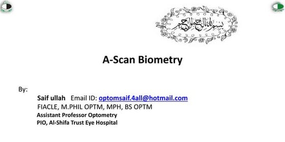 A scan biometry | PPTX