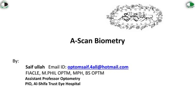 A scan biometry | PPTX