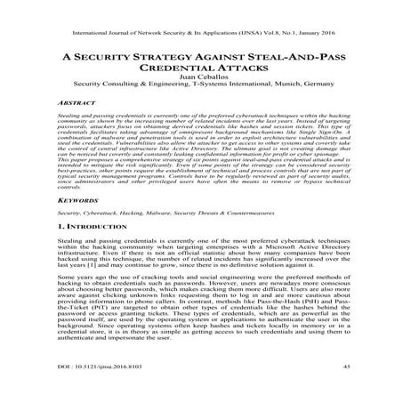 A security strategy against steal and pass | PDF