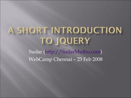 Designers Guide To jQuery | PPT