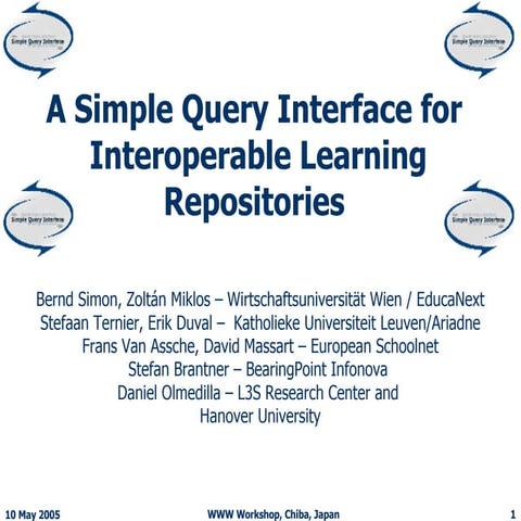 A Simple Query Interface for Interoperable Learning Repositories | PPT