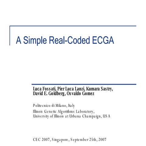 A Simple Real-Coded ECGA | PPT
