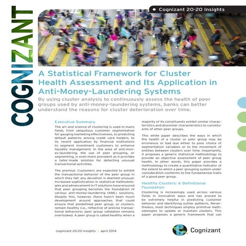 A Statistical Framework for Cluster Health Assessment and Its ...