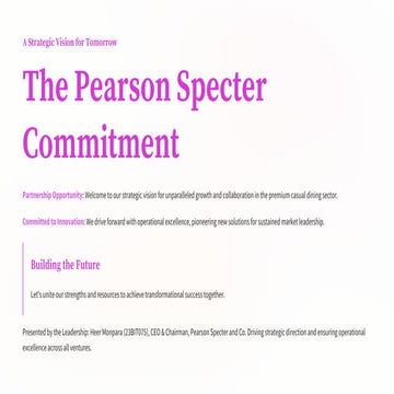 Pearson Specter and co Business Proposal | PDF