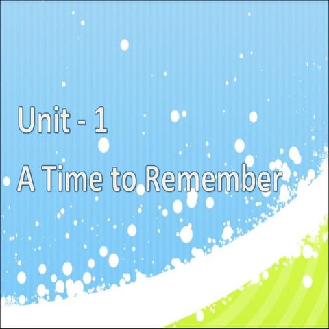 A Time To Remember | PPT