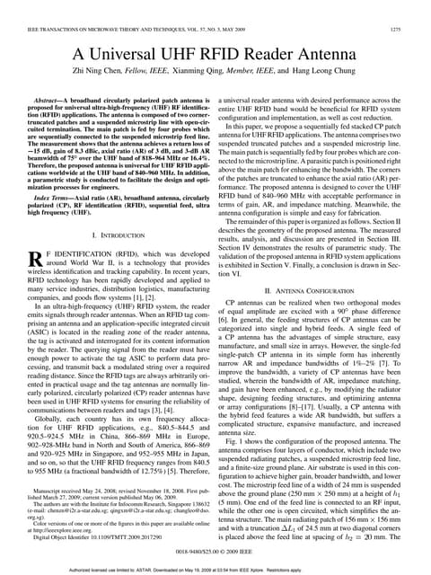 A Multiband Printed Antenna Suitable for Wireless Applications | PDF