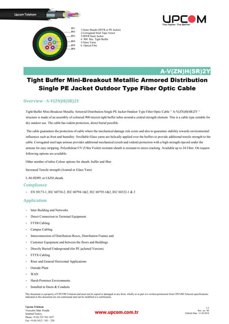 A dq(bn)2 y-clt - fiber optic cable - upcom.com.tr