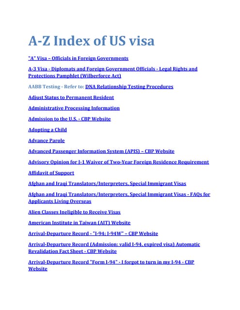Us visa types | DOCX | North America Travel | Travel Locations