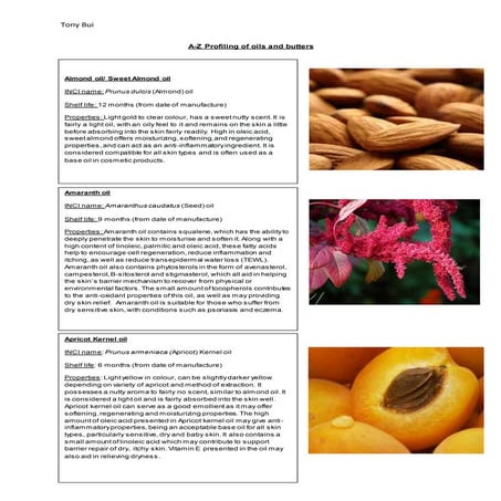 A z oils and butter profiling | PDF