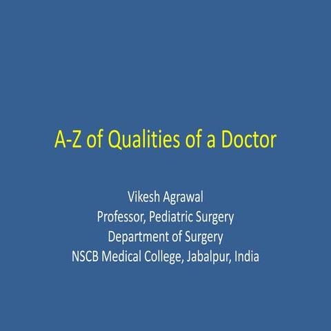 A-Z qualities of a doctor | PDF | Medical Health