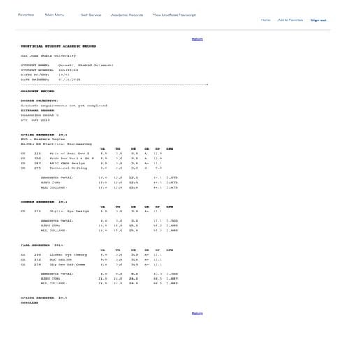 Unofficial transcript-latest | PDF
