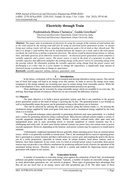 ELECTRICITY GENERATION USING RAILWAY TRACK | PDF | Rail Travel | Travel ...