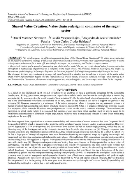 Creating Shared Value: The New Face of Corporate Social Responsibility | PDF