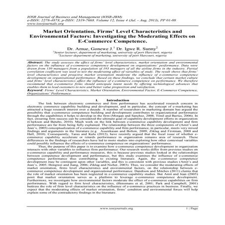 Market Orientation, Firms’ Level Characteristics and Environmental ...