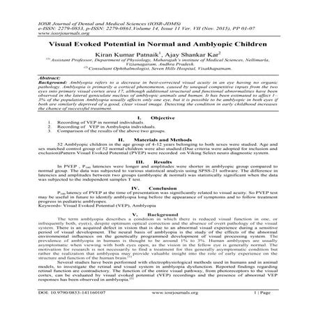 Visual Evoked Potential in Normal and Amblyopic Children | PDF