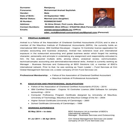 CV_Arshad Ramjauny | PDF
