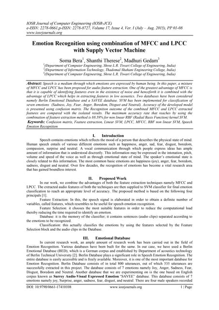 Speech emotion recognition | PDF