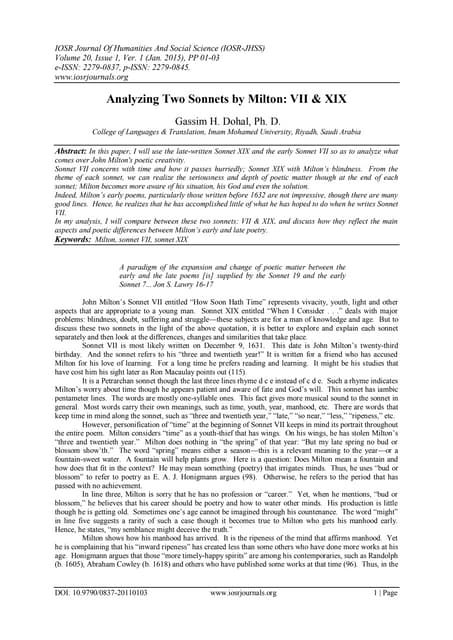 On His Blindness by: John Milton | PPTX