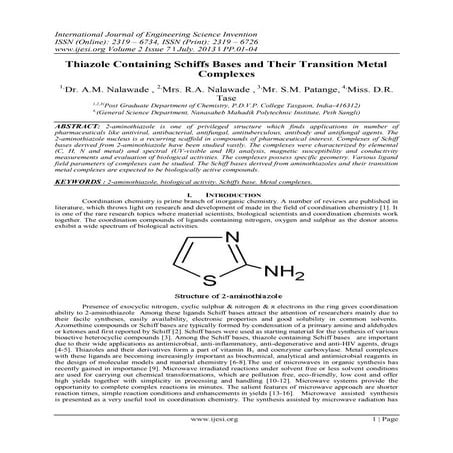 Schiff base complexes and its uses along with a fe complex | PPTX