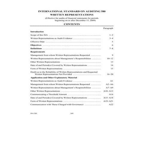 A032 2010-iaasb-handbook-isa-580 | PDF