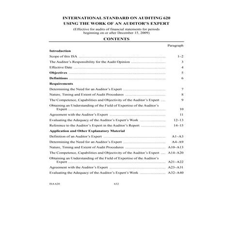 Isa 620 Using The Work Of An Auditor’S Expert En Ingles