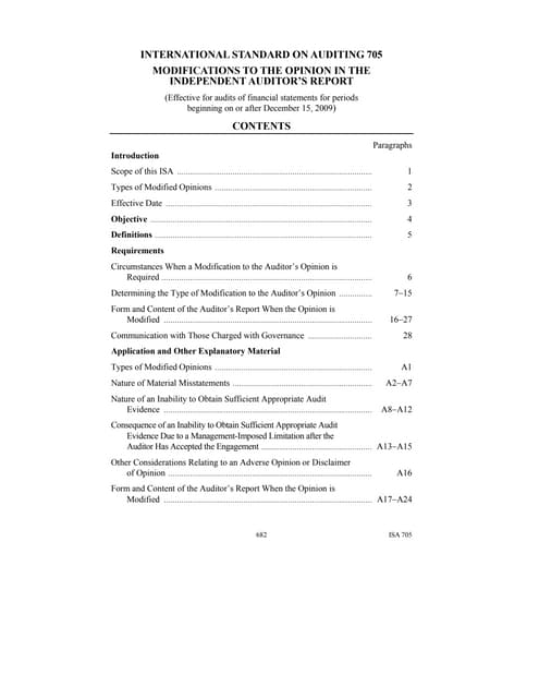 SA 700, SA 705 and SA 706 | PPTX | Business Accounting & Finance | Business