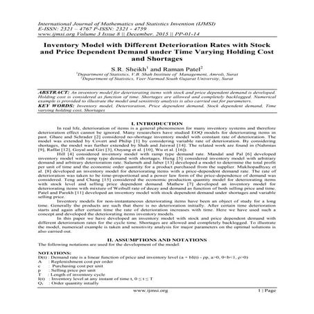 Inventory Model With Different Deterioration Rates With Stock And Price Dependent Demand Under