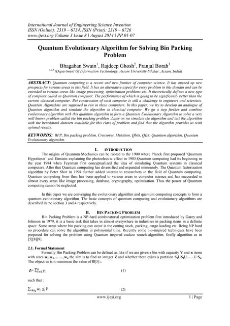 Quantum inspired evolutionary algorithm for solving multiple travelling salesman problem | PDF