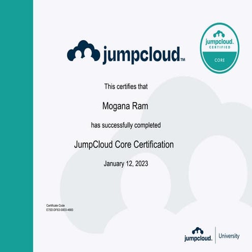 JumpCloud Core Certification | PPT