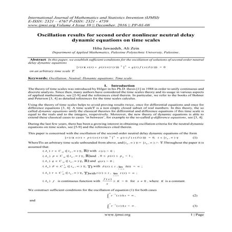 Oscillation Results For Second Order Nonlinear Neutral Delay Dynamic Equations On Time Scales Pdf