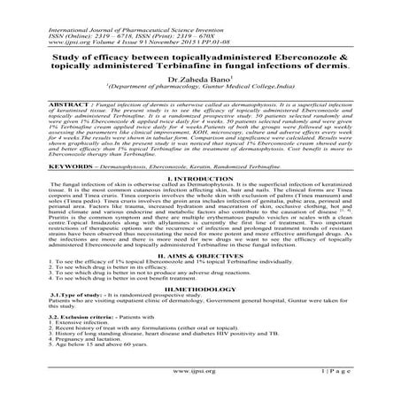 Study of efficacy between topicallyadministered Eberconozole ...