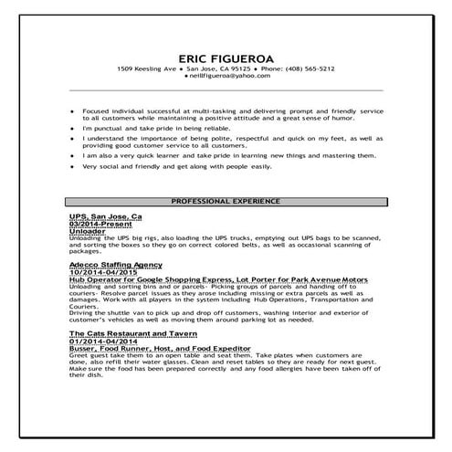 Eric Resume 2014 | PDF