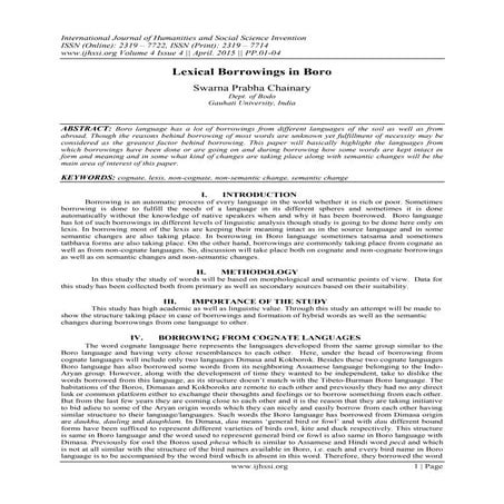 Lexical Borrowings in Boro | PDF