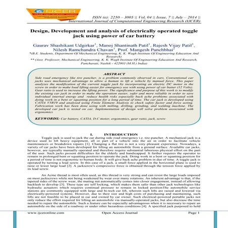 Design and analysis of scissor jack final report 8 sem (1) | PPTX