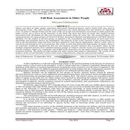 Fall Risk Assessment in Older People | PDF