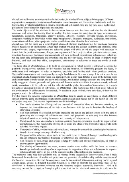 eMatchIdea presentation & schema | PDF eMatchIdea presentation & schema | PDF