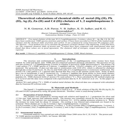 Theoretical calculations of chemical shifts of metal (Hg (II), Pb (II ...